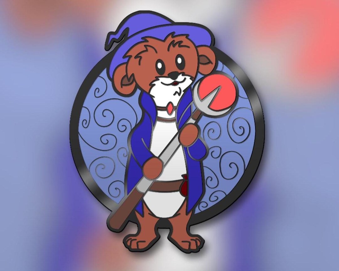 Weasel Wizard Hard Enamel Pin | PREORDER | Cute Animal Tabletop RPG Dnd ...