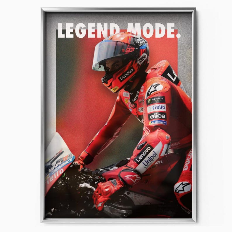 Marc Marquez ‘legend Mode’ 2025 Poster, Motogp Racing Wall Art ...