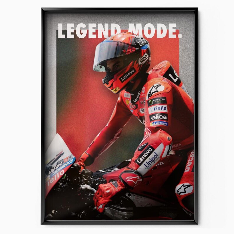 Marc Marquez ‘legend Mode’ 2025 Poster, Motogp Racing Wall Art ...