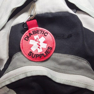 Diabetic Medical Alert Tag "diabetic Supplies" Label Red White Diabetic ...