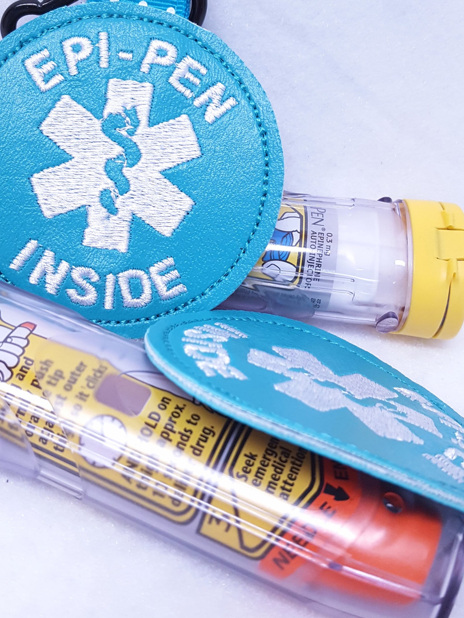 Medical Alert Tag "epi-pen Inside" Label Teal Food Allergy Awareness ...