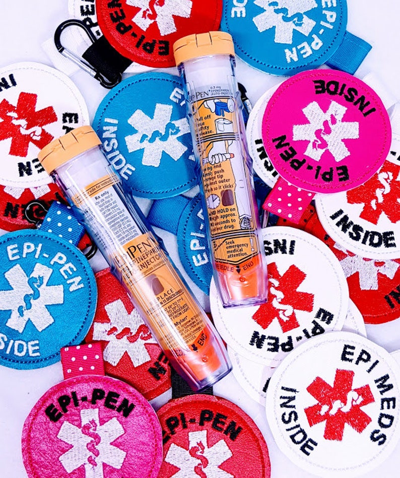Medical Alert Tag epi-pen Inside Label Red White - Etsy