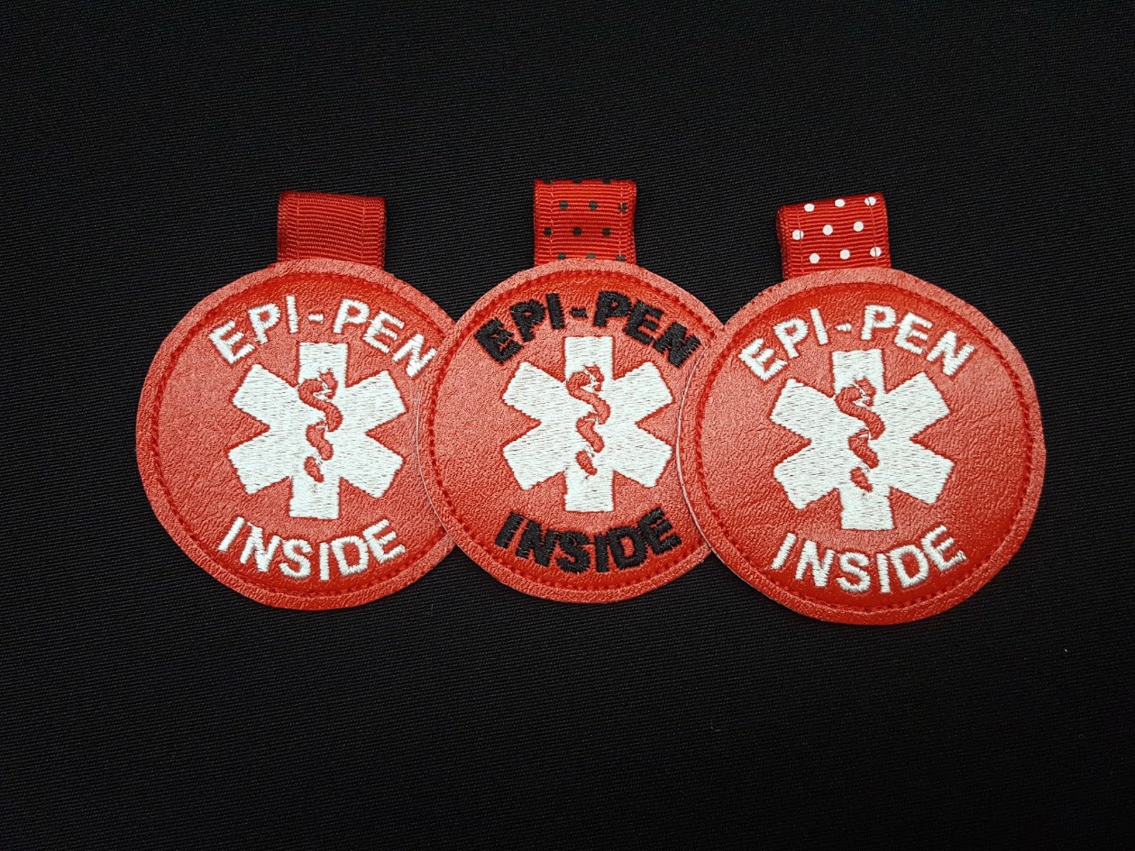 Medical Alert Tag epi-pen Inside Label Red White | Etsy