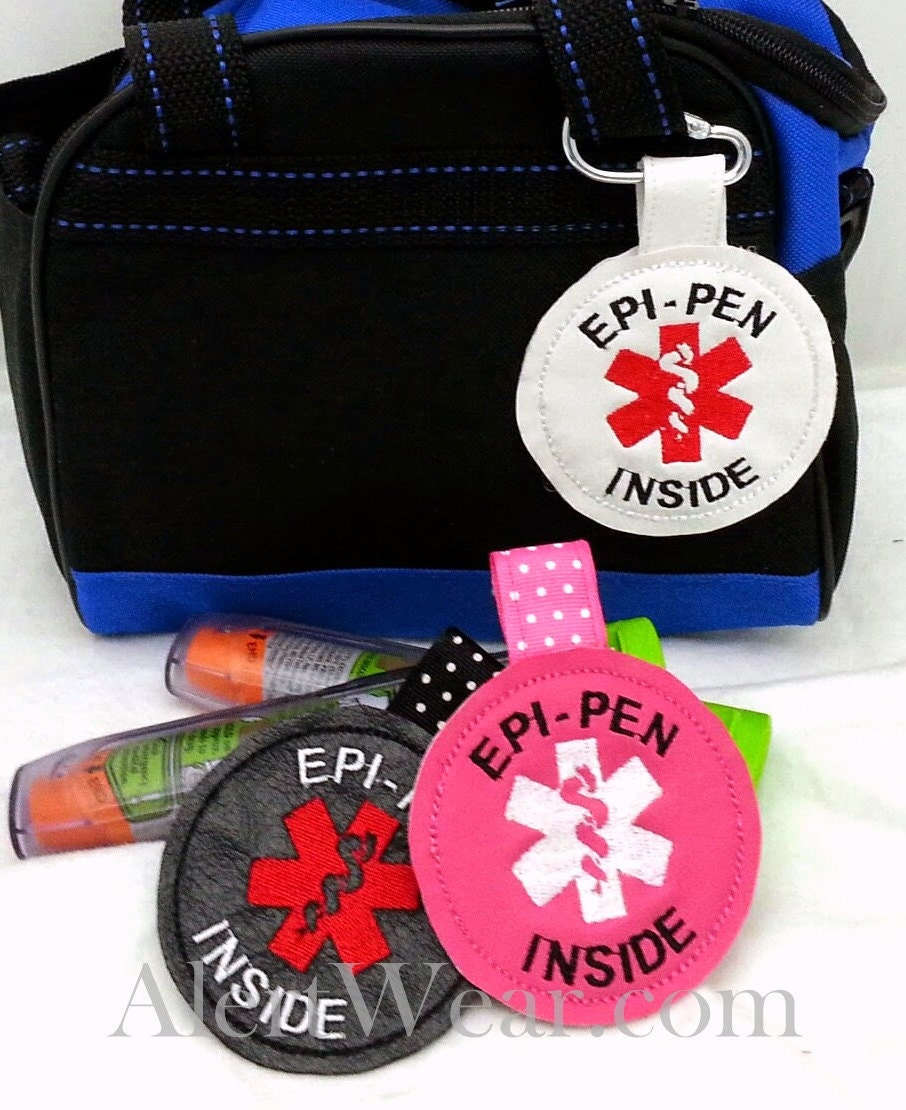 Medical Alert Tag "epi-pen Inside" Label Red White Food Allergy ...