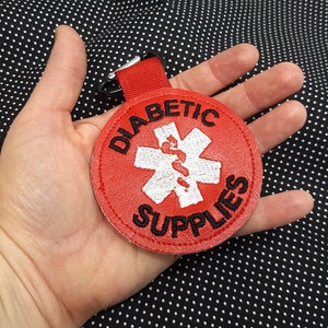 Diabetic Medical Alert Tag "diabetic Supplies" Label Red White Diabetic ...
