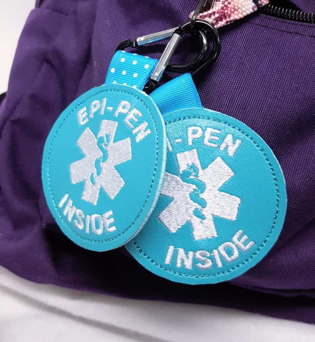 Medical Alert Tag "epi-pen Inside" Label Teal Food Allergy Awareness ...