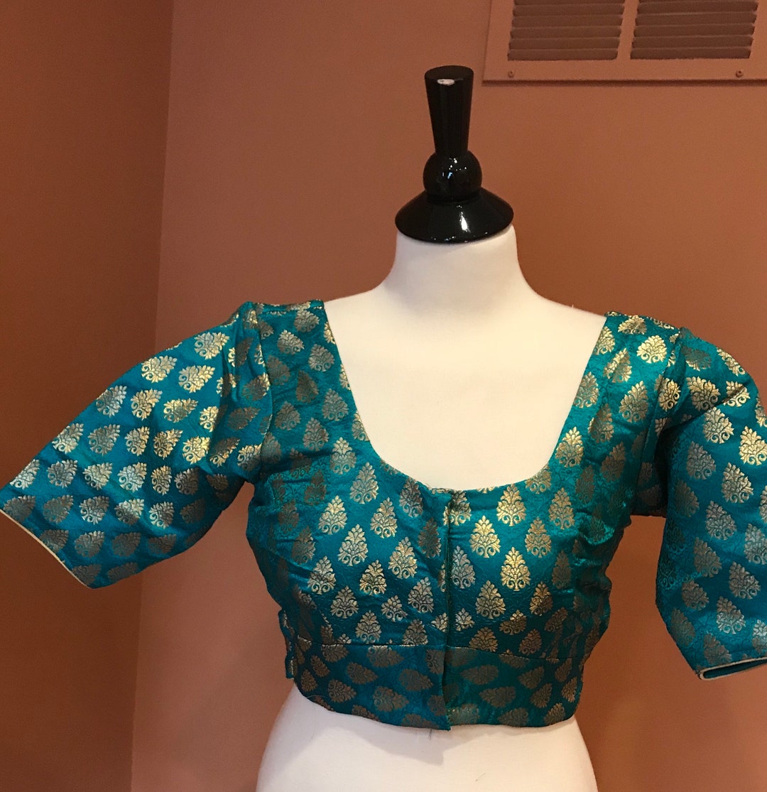 Saree Blouse Top Choli Sari Crop Top Brocade Silk Satin - Etsy