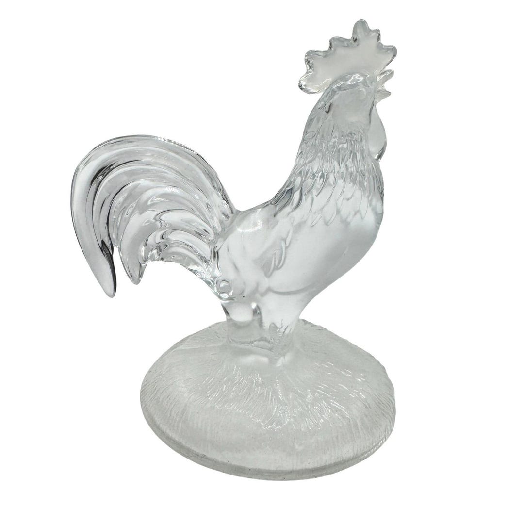 Cristal D'arques Vintage Lead Crystal Farm Animal Rooster Sculpture ...