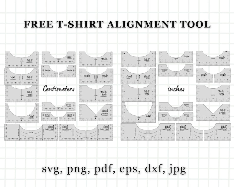 The Ultimate T-shirt Placement Guide With Alignment Tool - Etsy