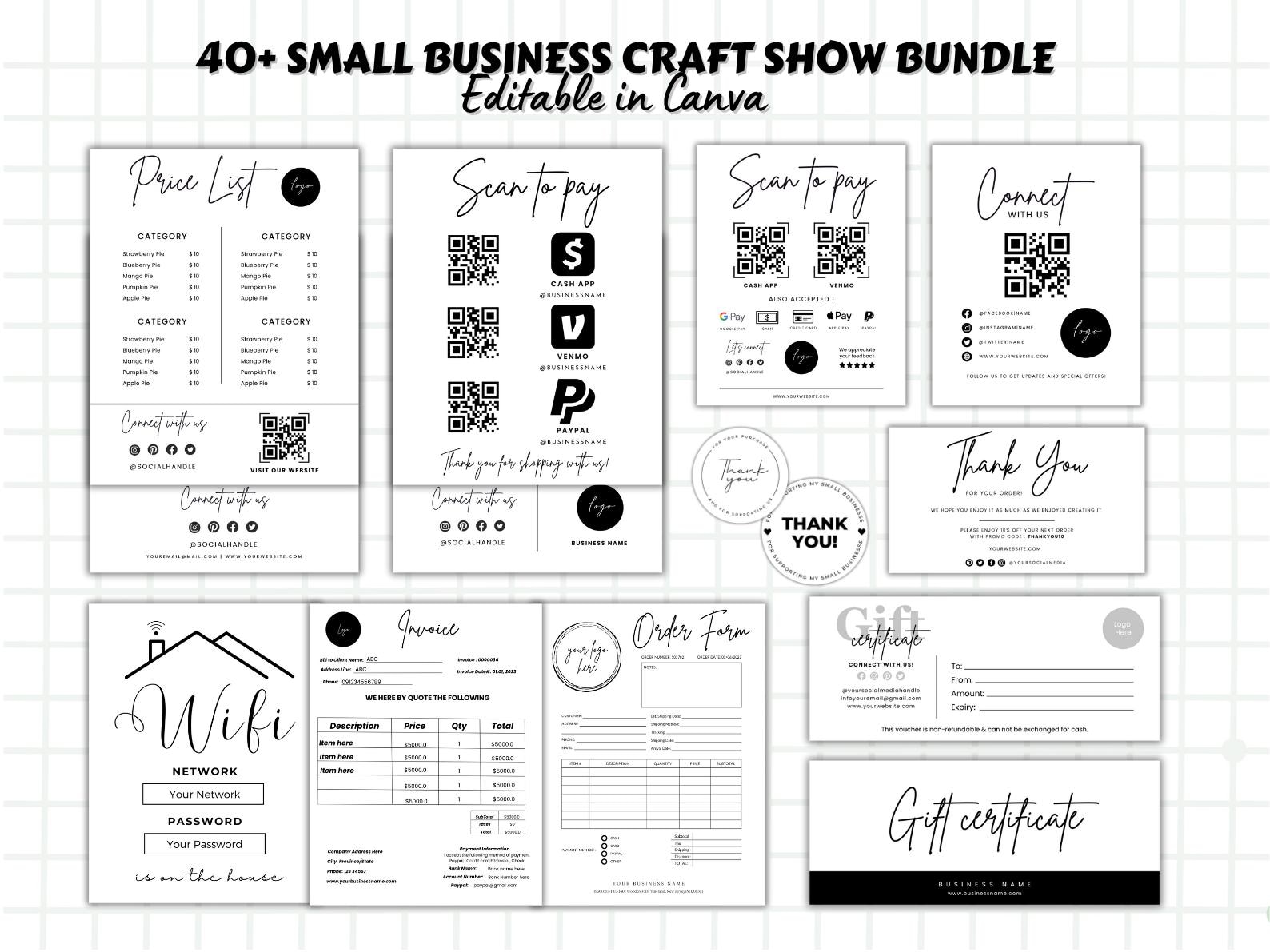 Craft Show Template Bundle | Editable Canva Signs - Etsy