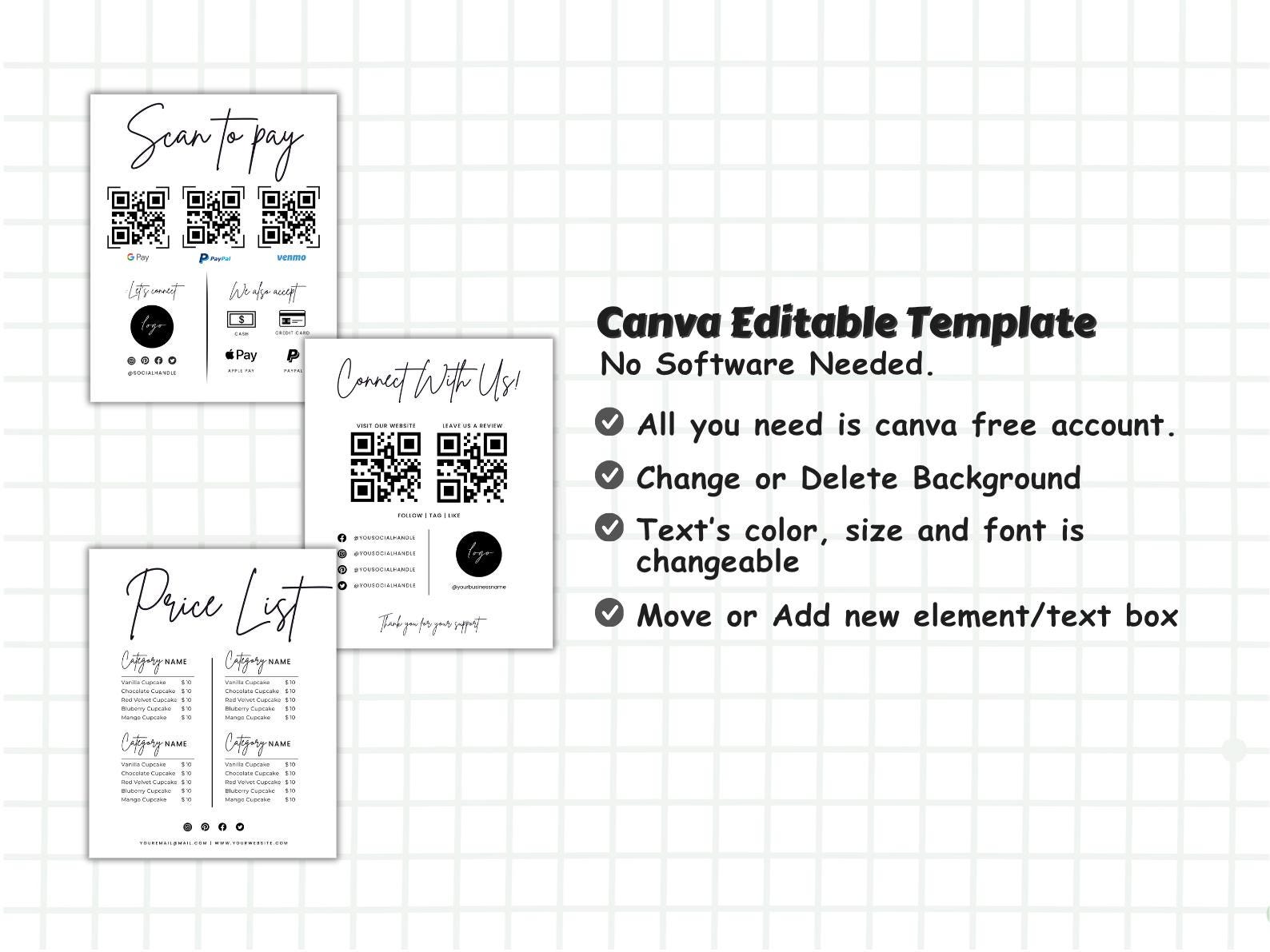 Craft Show Template Bundle | Editable Canva Signs - Etsy