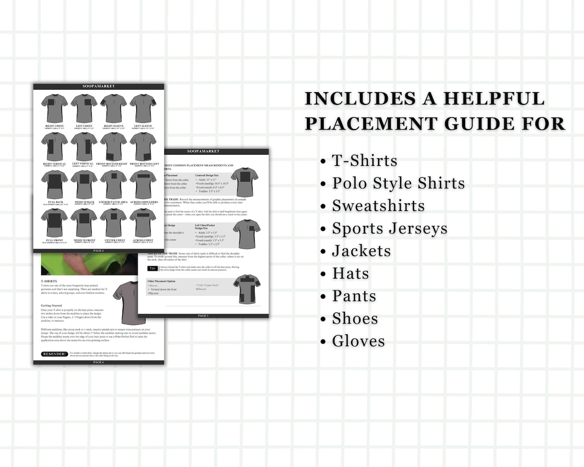 The Ultimate T-shirt Placement Guide With Alignment Tool - Etsy