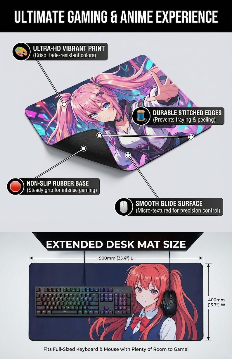 Demon Slayer: Kimetsu No Yaiba Character Mousepad, Non-slip, Anime ...