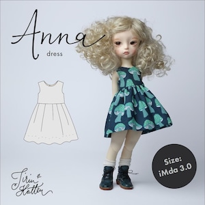 Sewing Pattern, Imda 30 Size: Anna Dress for Dolls. Yosd. PDF Download ...
