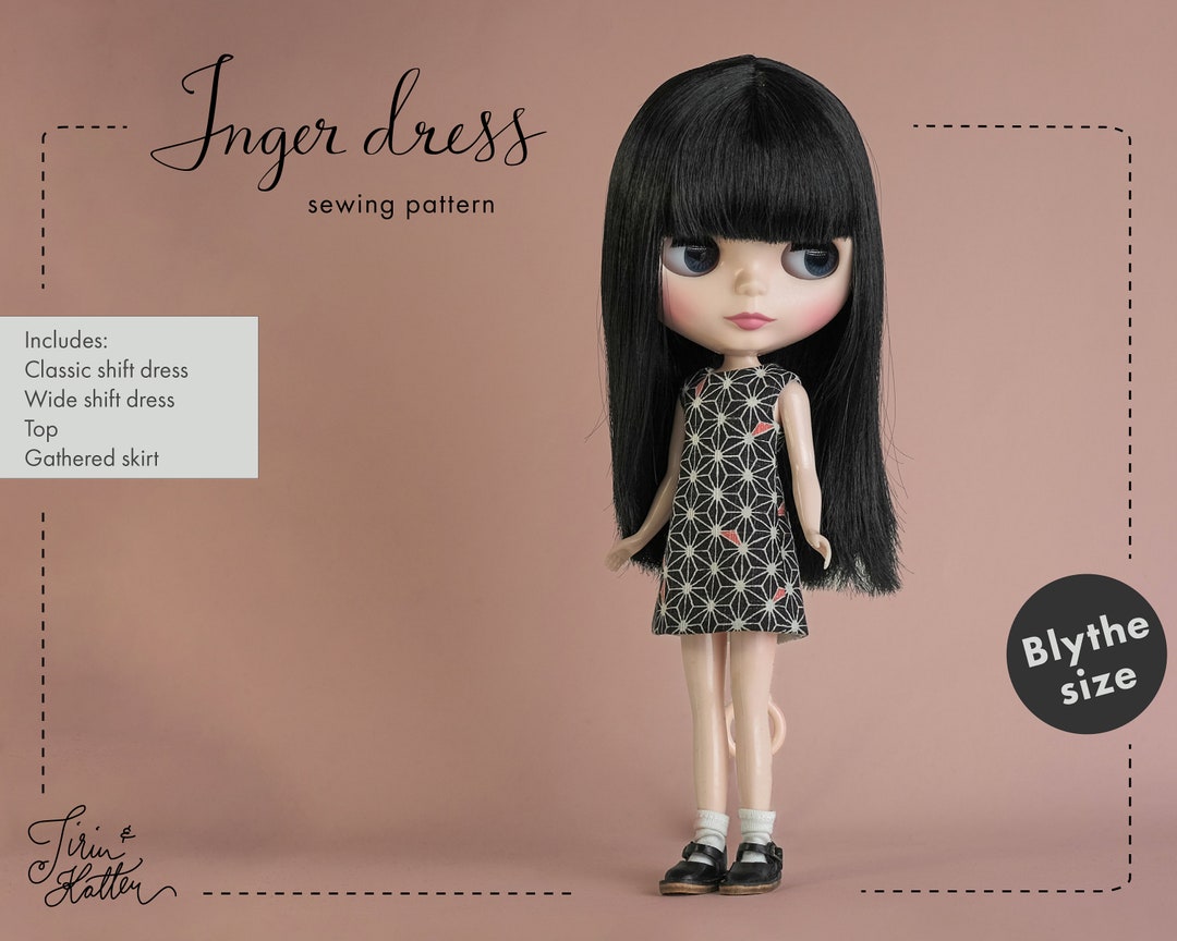 Sewing Pattern, Blythe Size: Inger Shift Dress for Dolls. PDF Download ...