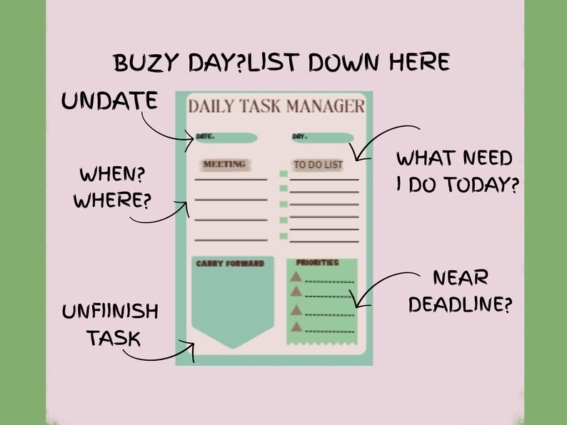 Discover Task Manager Green Template | Daily Planner | for HR, Teachers ...