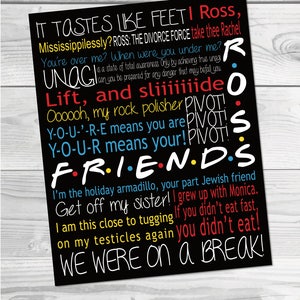 Friends TV Show Character Quotes. DIGITAL DOWNLOAD. Friends Show Art ...