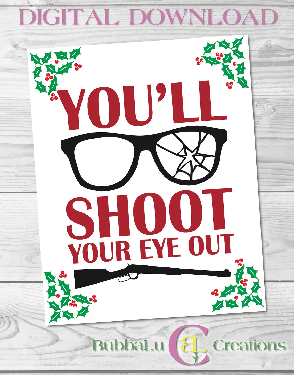 Christmas Story Artwork. DIGITAL DOWNLOAD. Christmas Graphic. Holiday ...