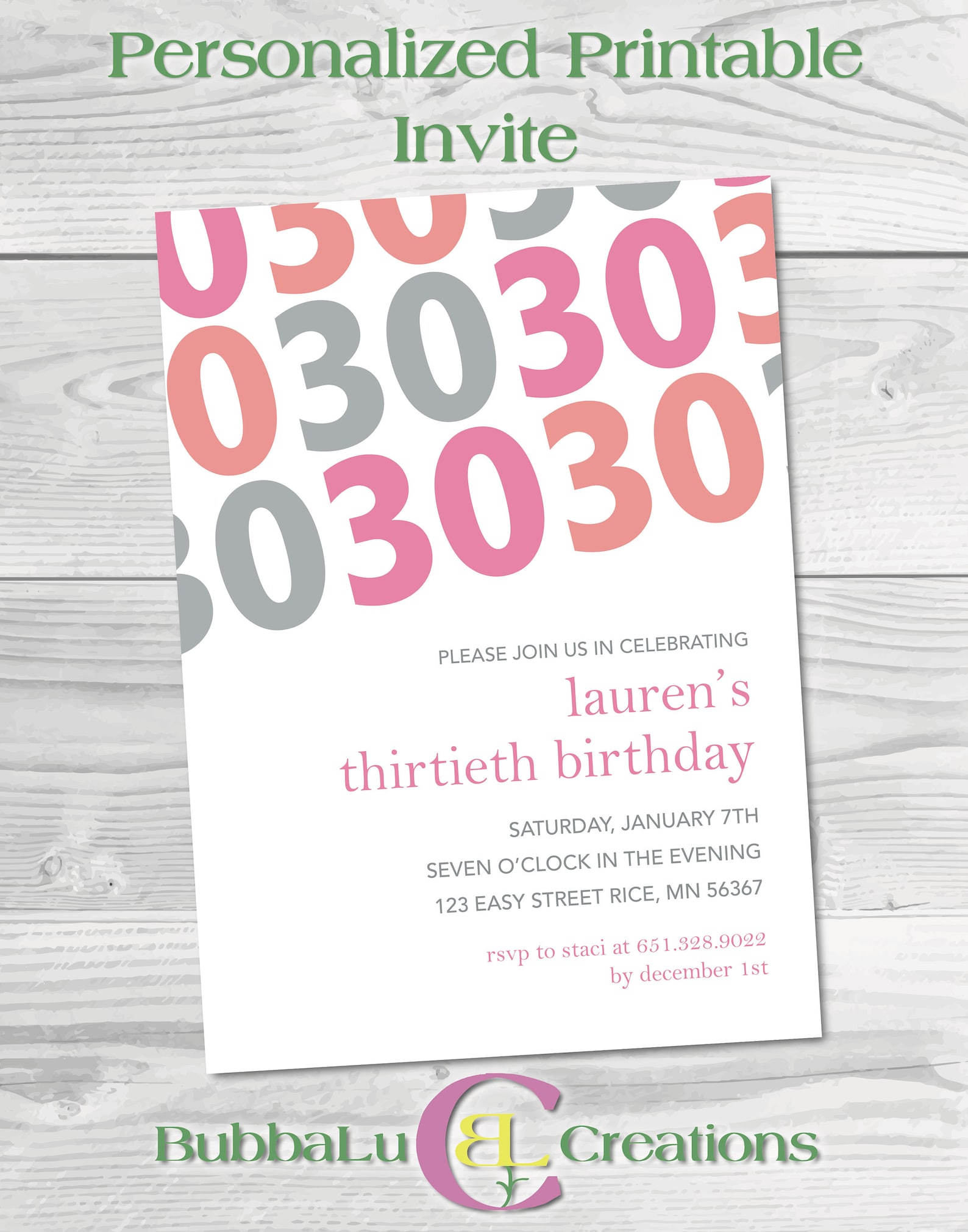 Milestone Birthday Party Invitation. Digital Personalized - Etsy