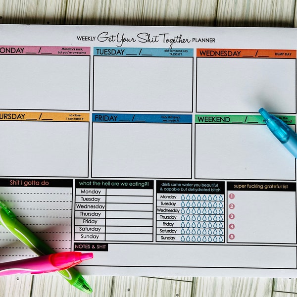 Weekly Planner Pad - Etsy