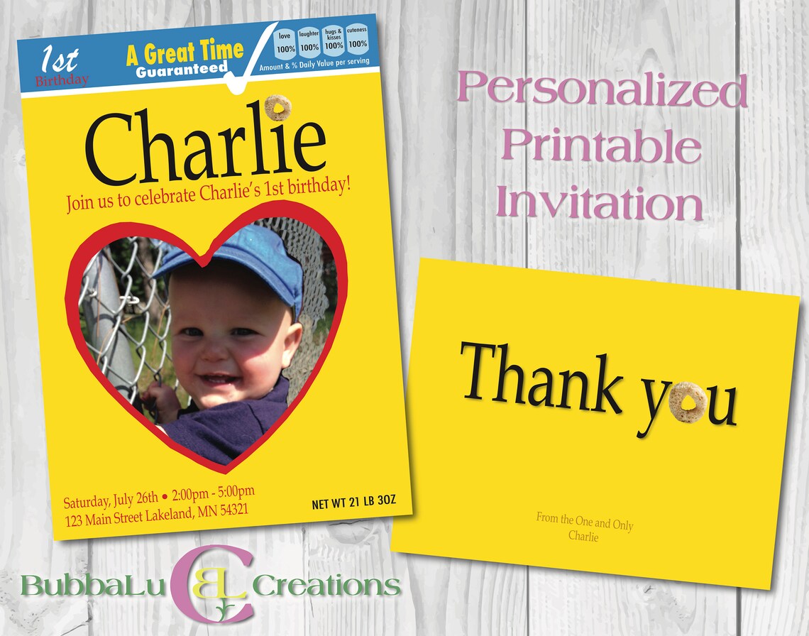 Cheerios Birthday Invitation. Printable Cheerios Invite. - Etsy