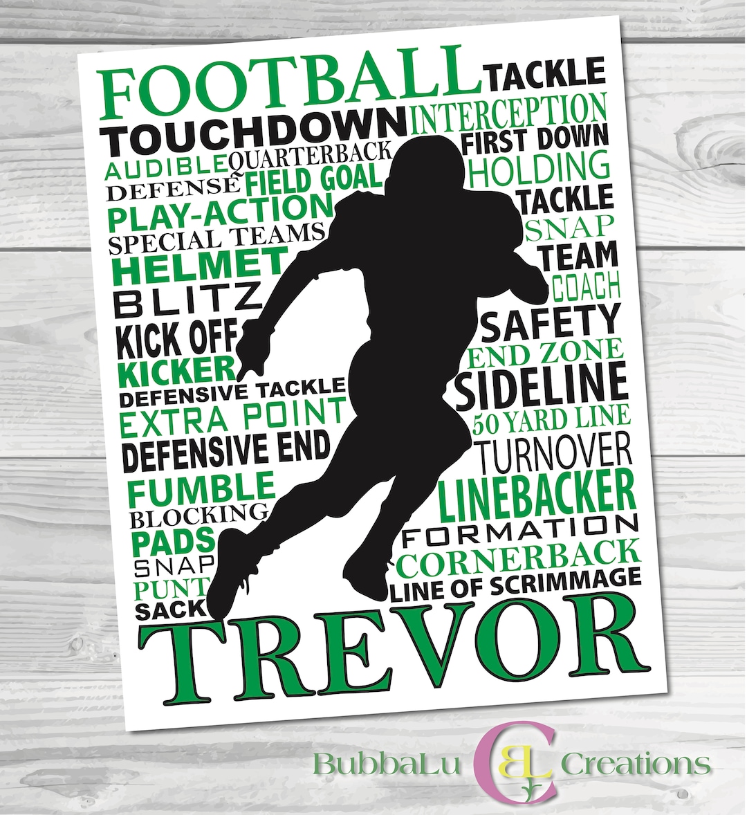 Football Subway Art - Custom DIGITAL DOWNLOAD - Football Artwork ...
