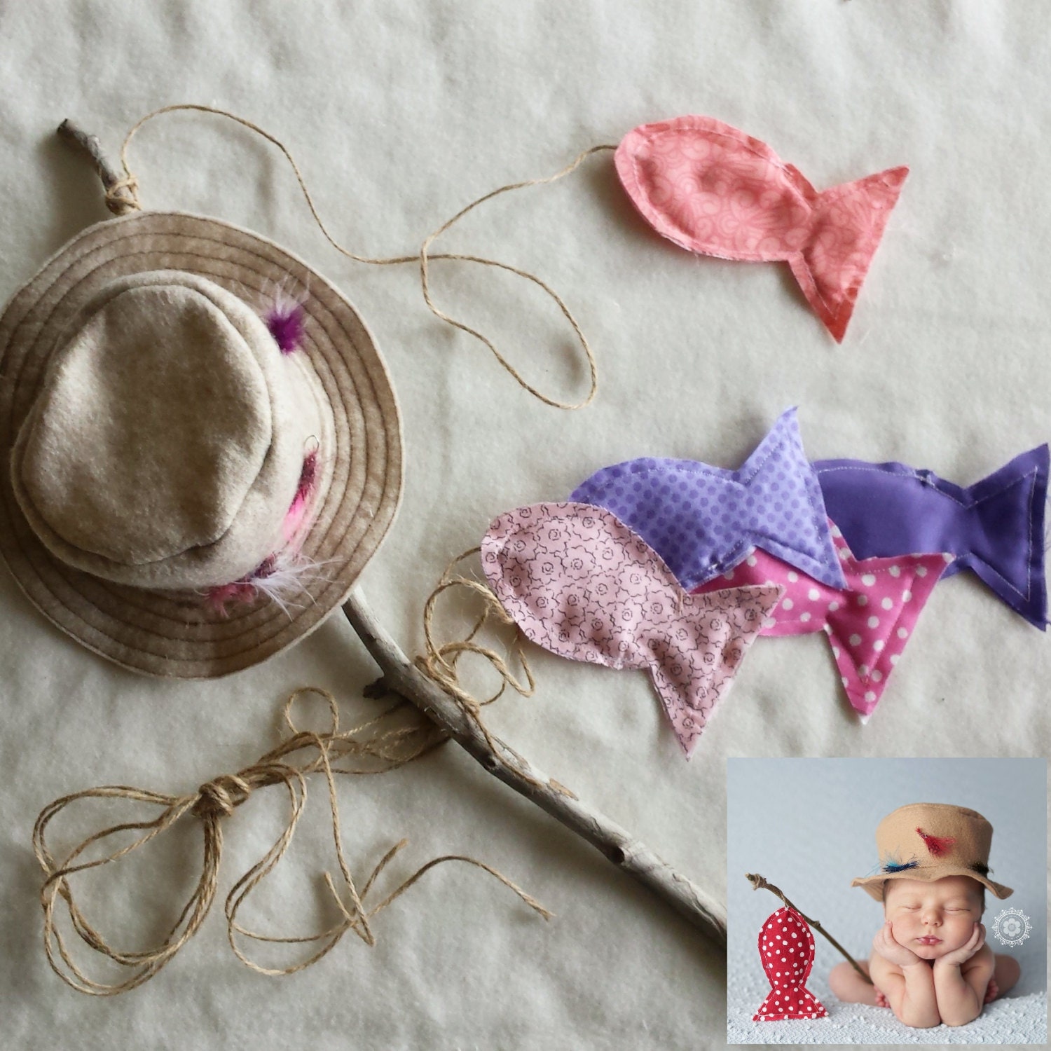 Tiny Fishing Girl Set Newborn Fishing Prop Newborn Photo Prop - Etsy