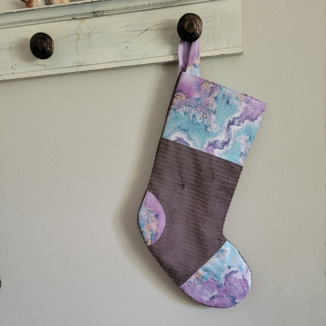 Paint Swirl Geode Christmas Stocking Tie-dye Girly Stocking Paint Swirl ...