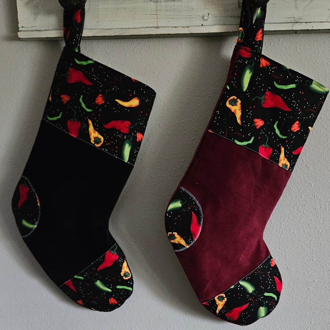 PEPPERS Christmas Stocking Spicy Peppers RTS Patchwork Christmas ...