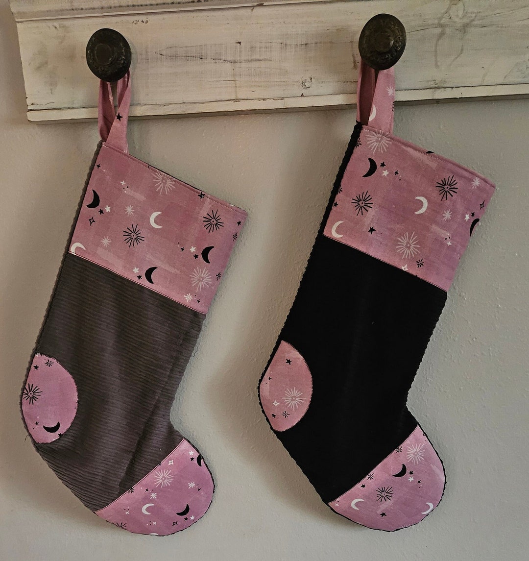 Moons Christmas Stocking Stars Moons Stocking Moon and Stars Patchwork ...
