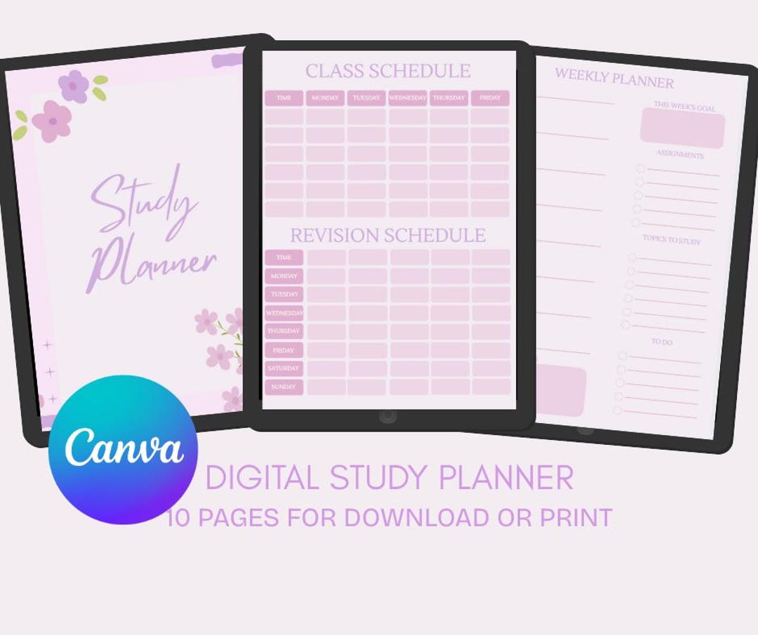 Pink Aesthetic Study Planner - Instant Digital Download (printable ...