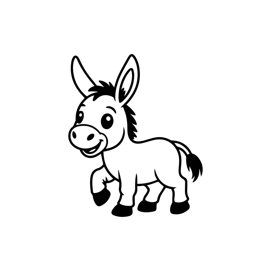 Cute Donkey Icon Svg: Cut Ready Digital Design for Cricut Silhouette ...