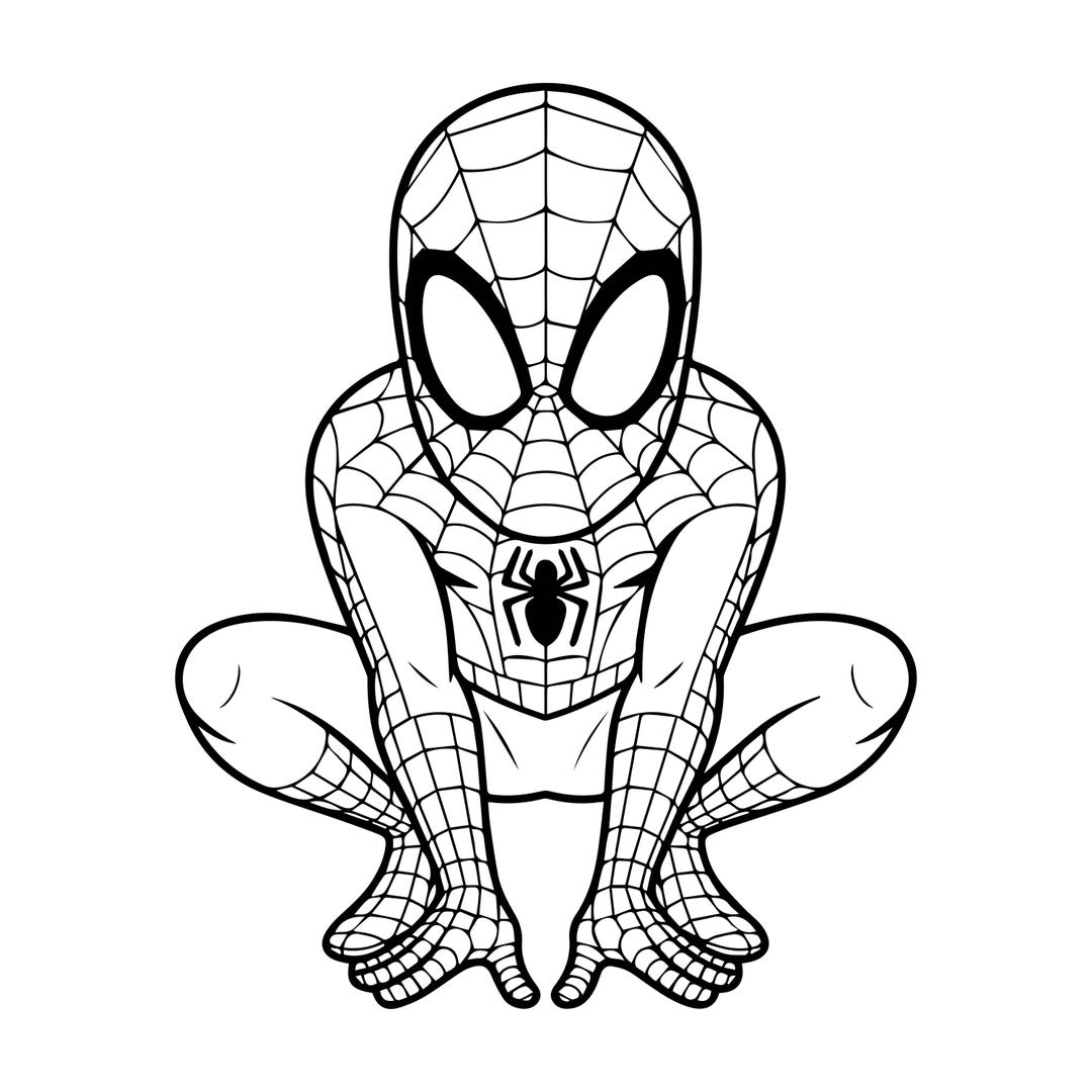 Spiderman Outline SVG PNG : Bold Silhouette for Cutting Projects ...
