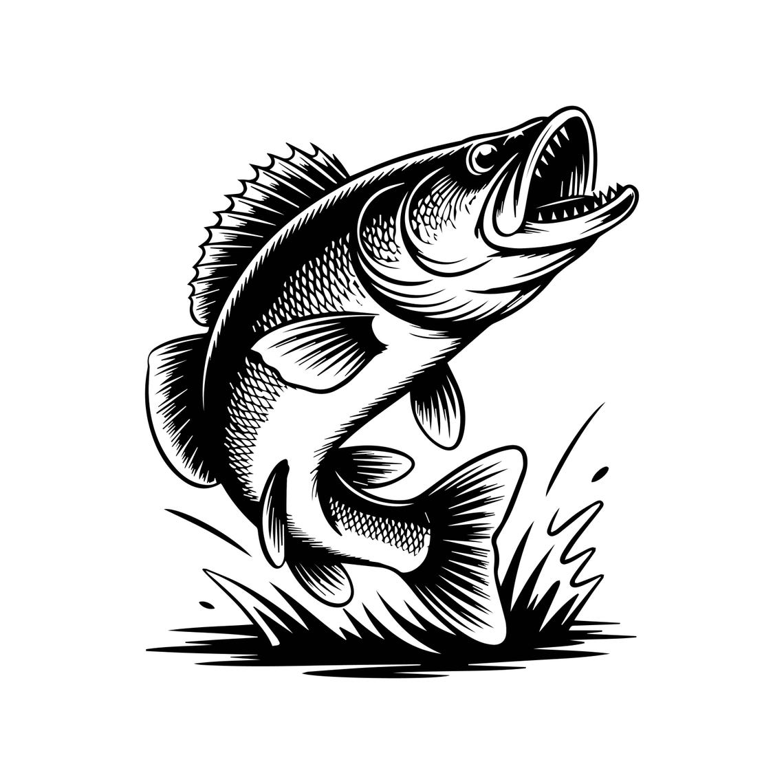 Walleye Fish SVG: Fishing Vector Clipart for Cricut, Sublimation, Laser ...