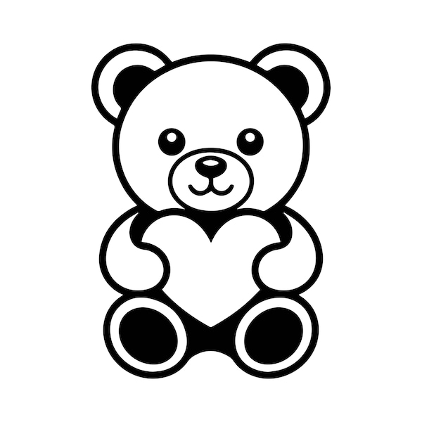 Cute Drawings Bear - Etsy UK