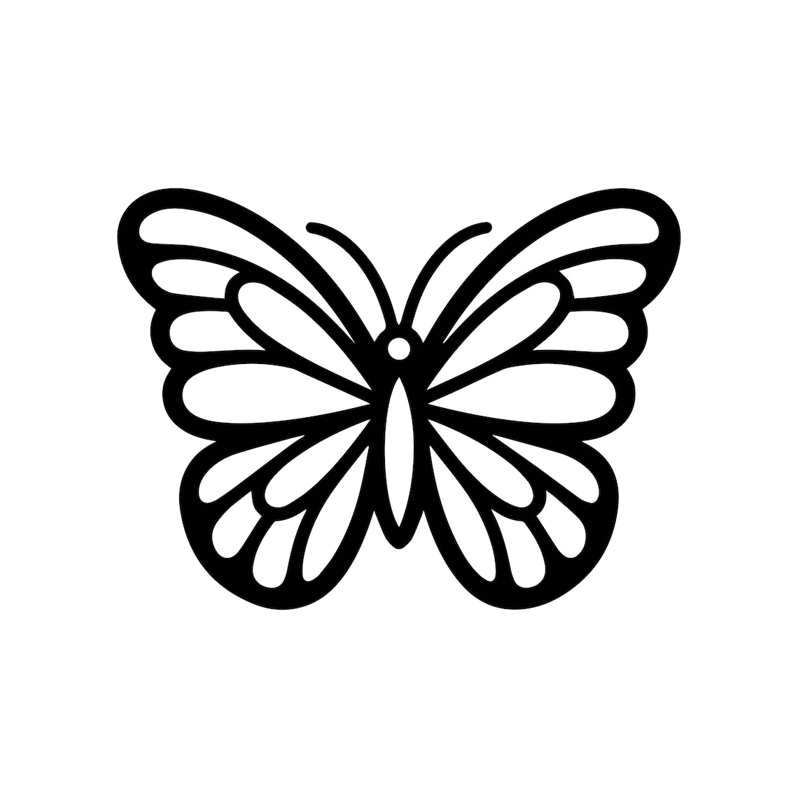 Mariposa de una sola línea SVG: Diseño minimalista para manualidades ...