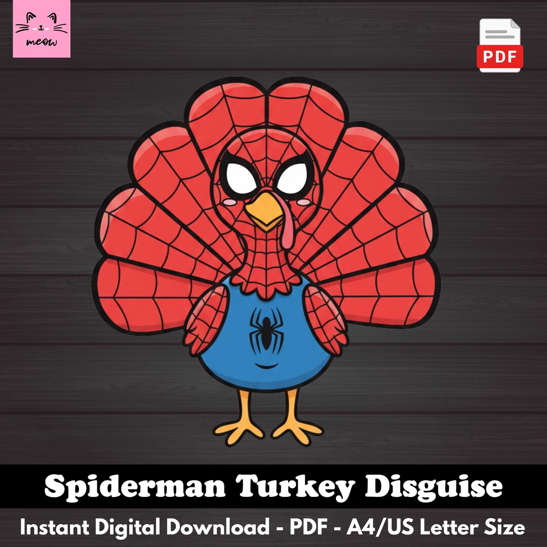 Spiderman Disguise a Turkey Printable | Superhero Turkey Disguise ...