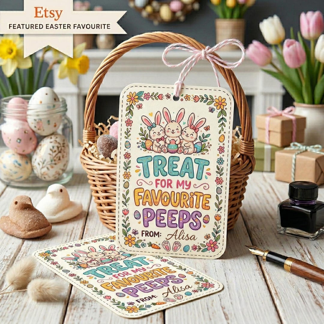 Printable Easter Gift Tags: "treat for My Favourite Peeps" - DIY Treat ...