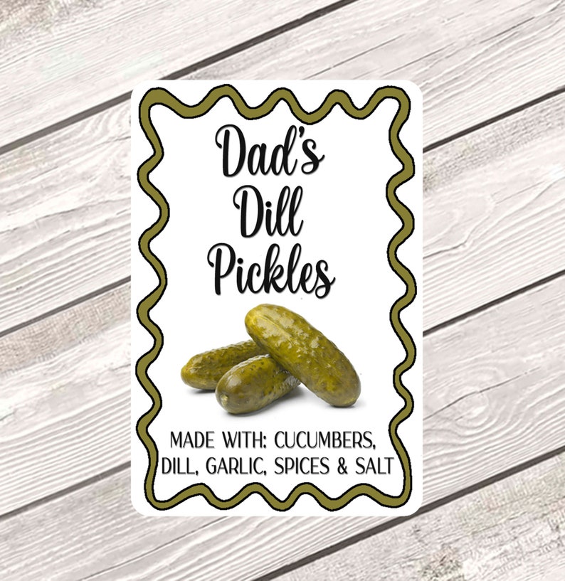 Dill Pickle Label, Bread and Butter Pickle Stickers, Pickle Gifts ...