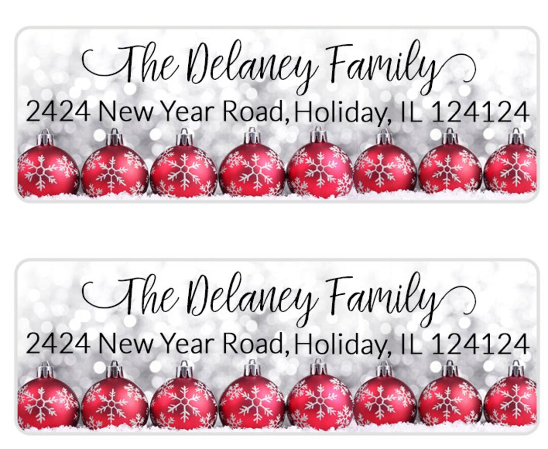 Christmas Address Label, Return Address Label, Christmas Envelope Seal ...