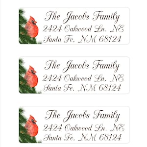 Return Address Labels Cardinal, Cardinal Envelope Labels, Personalized ...