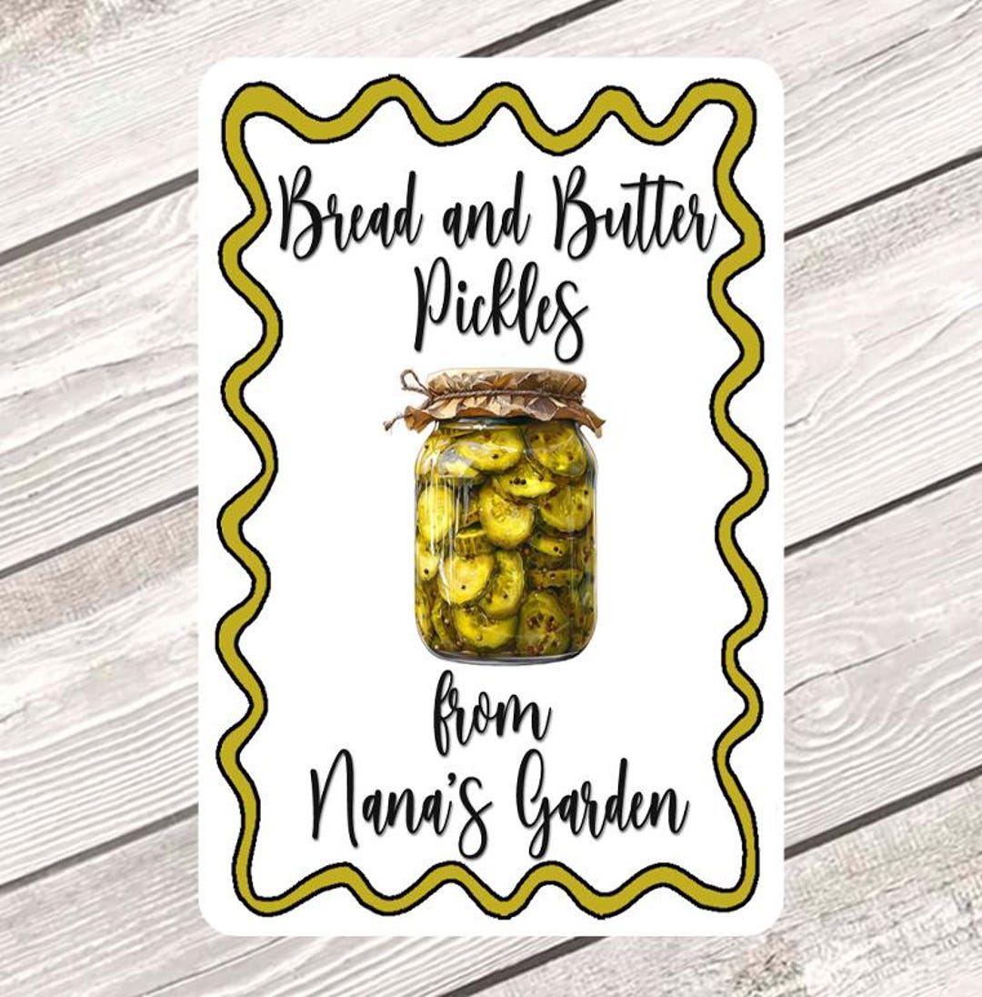 Custom Bread and Butter Pickle Canning Labels, Personalized Mason Jar ...