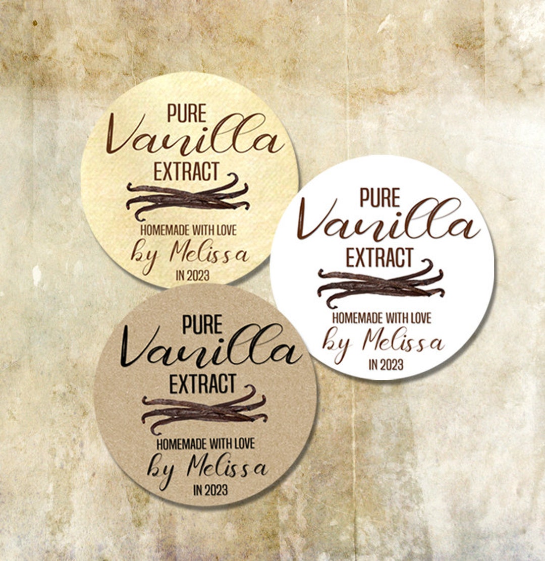 Vanilla Extract Labels, Homemade Vanilla Extract, Custom Kitchen Gift ...