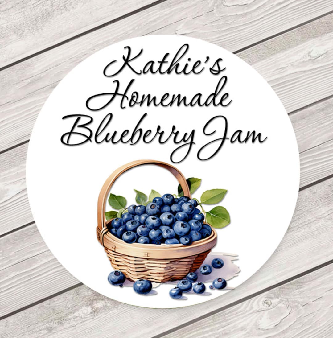 Custom Blueberry Jam Mason Jar Labels for Homemade Jelly and Canning ...