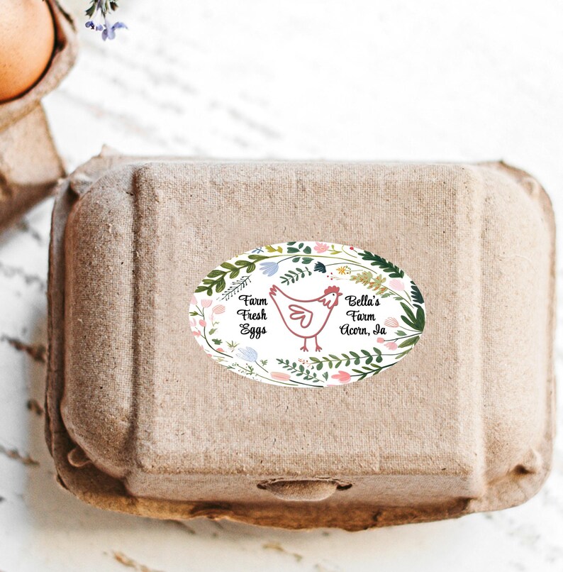 Custom Egg Carton Labels for Farmers, Personalized Chicken Egg Stickers ...