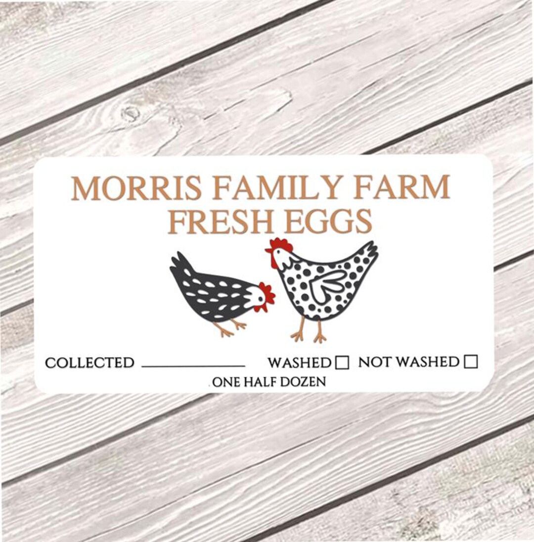 Personalized Chicken Egg Stickers, Egg Carton Label Stickers Farmhouse ...