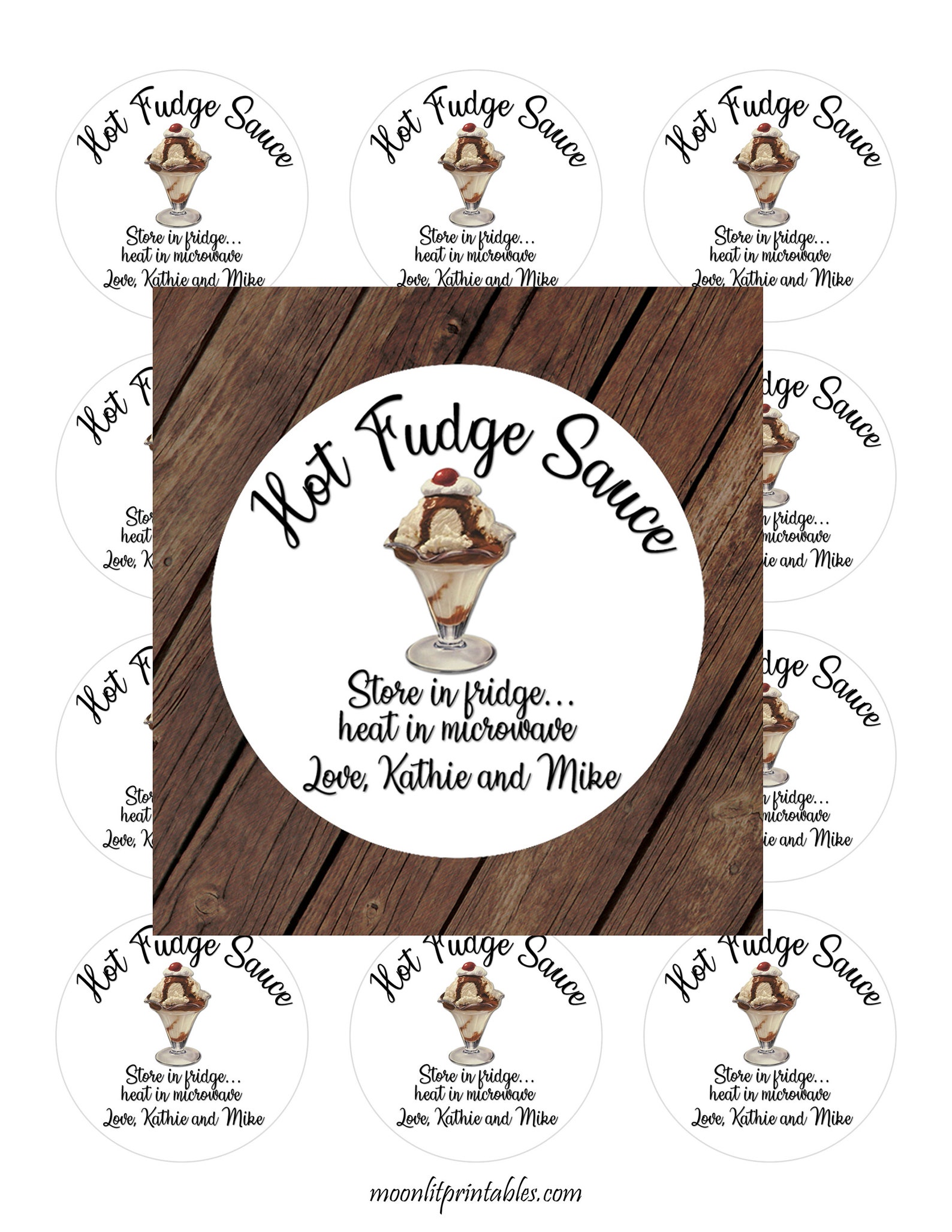 Hot Fudge Labels Hot Fudge Sauce Labels Canning Labels - Etsy