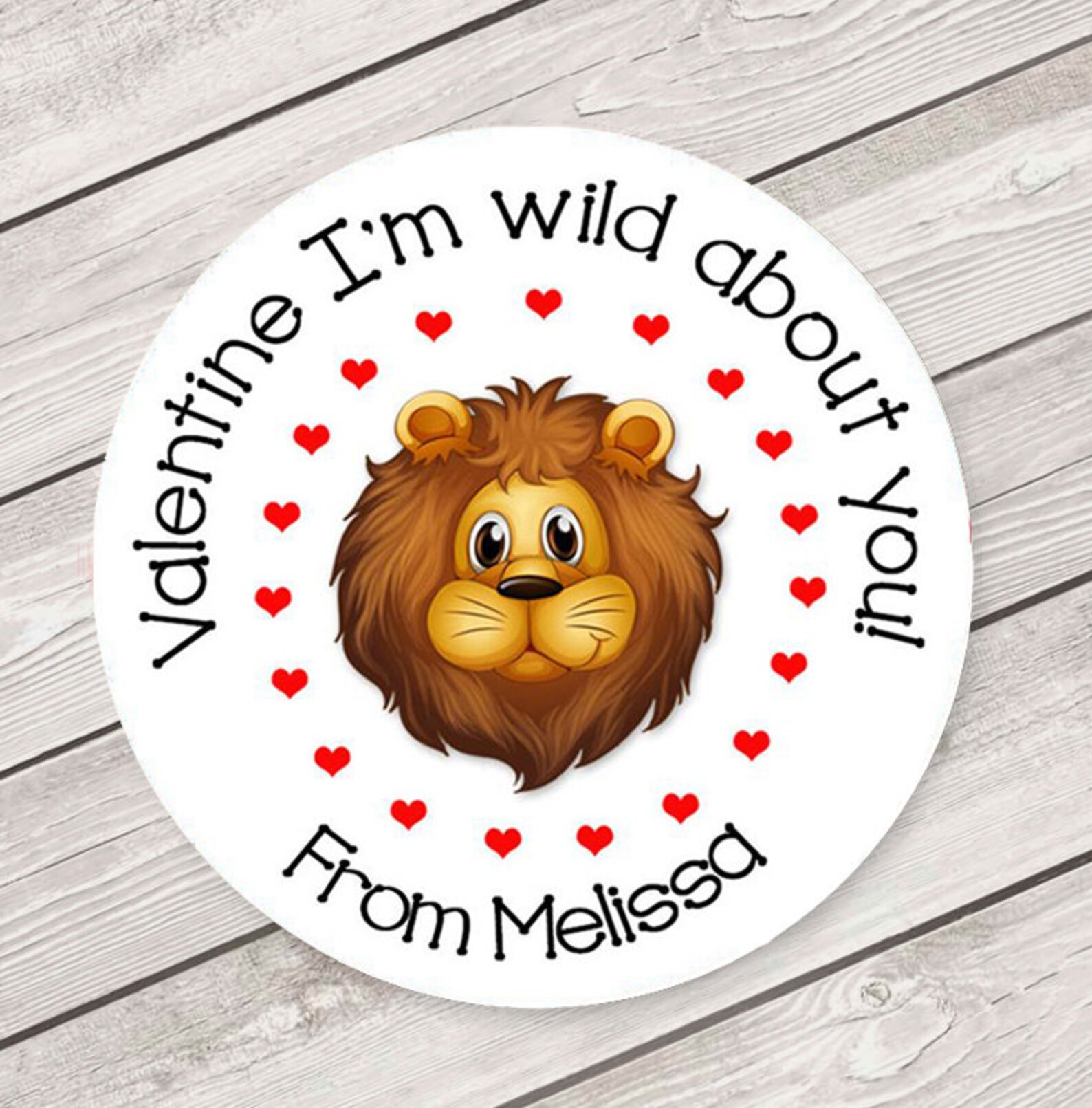 Valentine Stickers Lion Valentine Kids Valentines Lion - Etsy