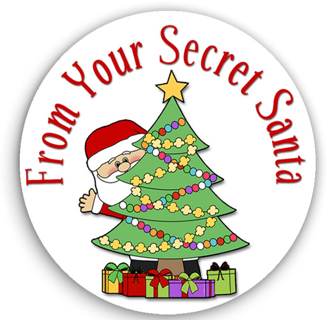 Secret Santa Stickers for Gift Exchange, Christmas Gift Tags and Labels ...