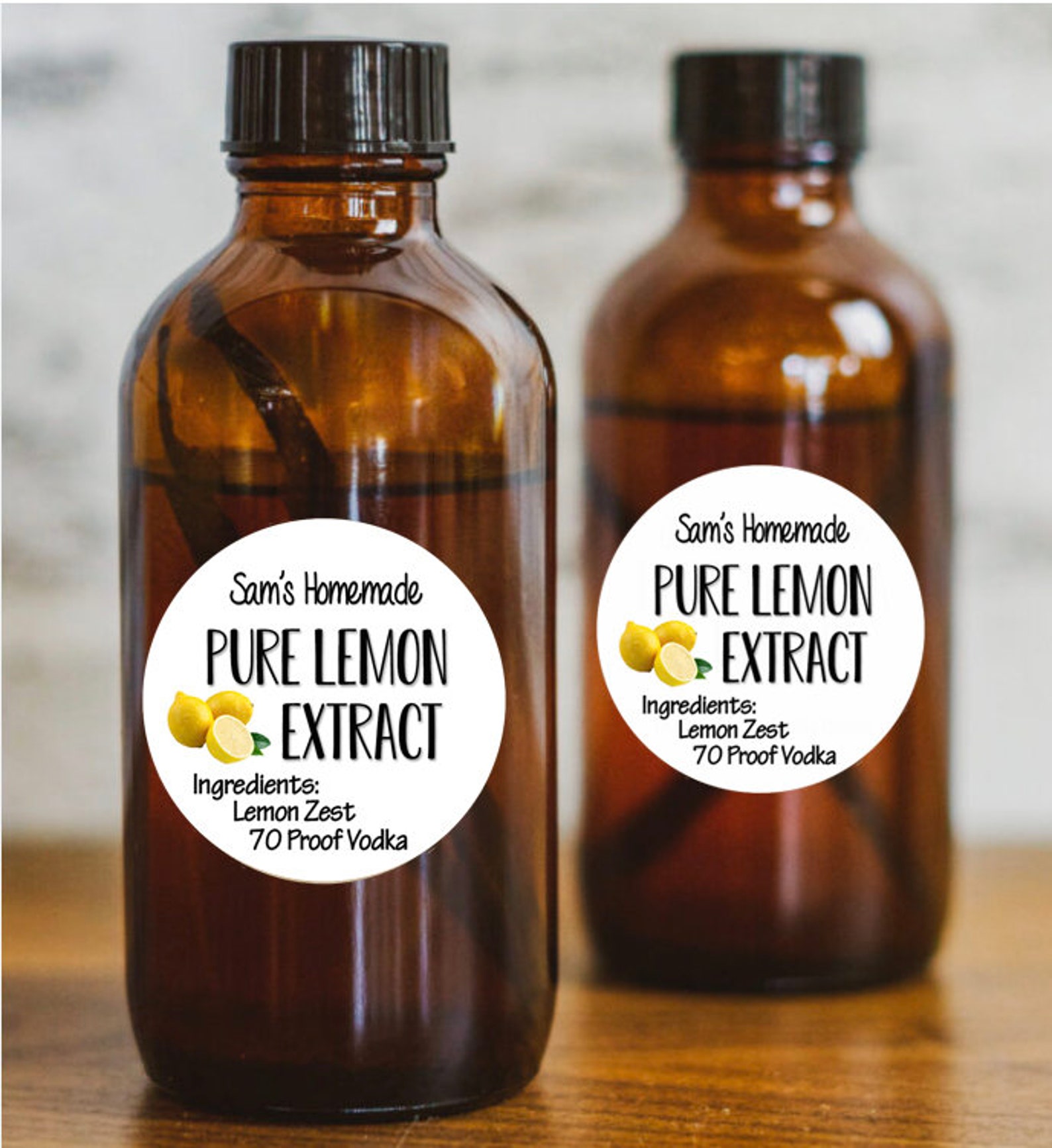 Lemon Extract Labels for Homemade Kitchen Gifts, Personalized Lemon ...